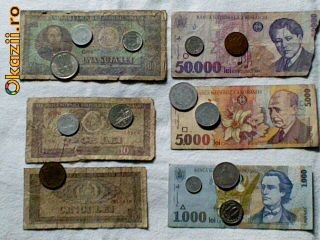 Bani romanesti vechi- Bonus 500 Lei Eclipsa si Monede euro - Okazii